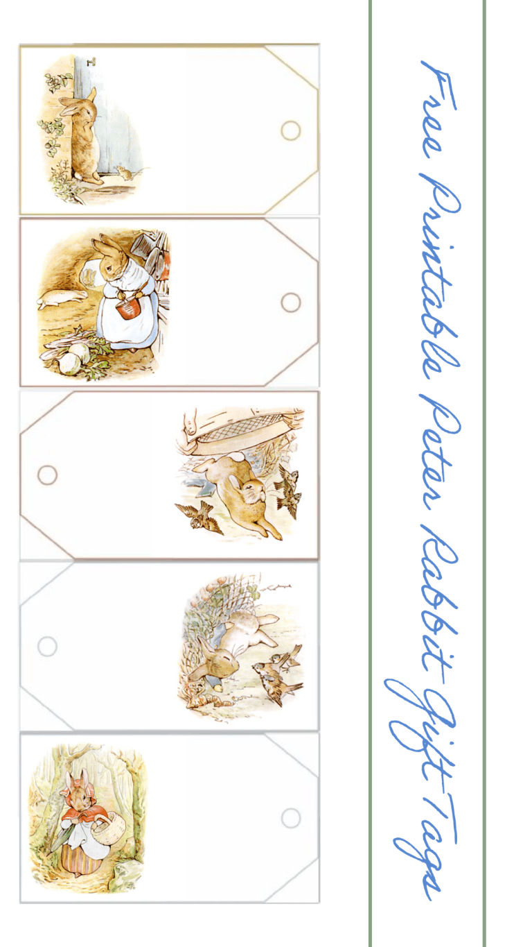 Free Printable Peter Rabbit Gift Tags – Whimsical Woodland
