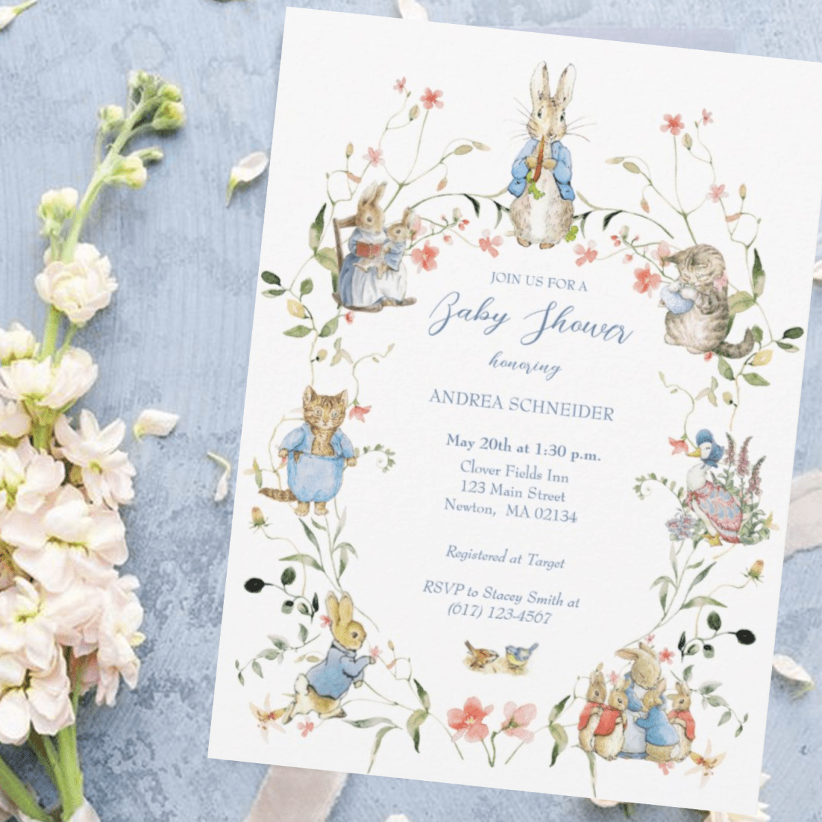 Host a Beautiful Beatrix Potter Peter Rabbit Baby Shower including a ...