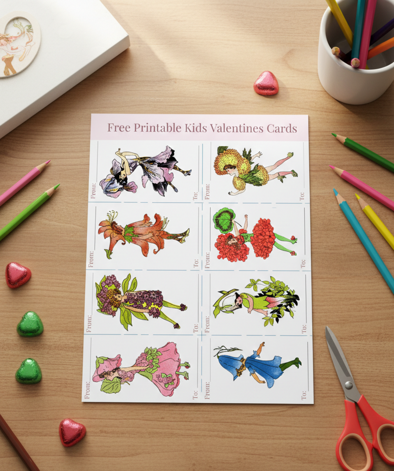 Spread Some Vintage Love: Free Printable Flower Children Valentines ...